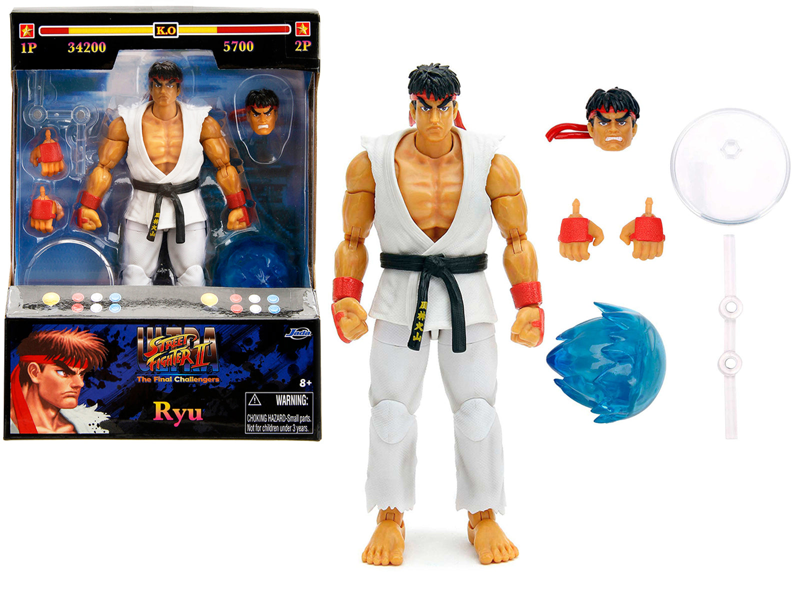 Ryu 6" Moveable Figure with Accessories and Alternate Head and Hands ...