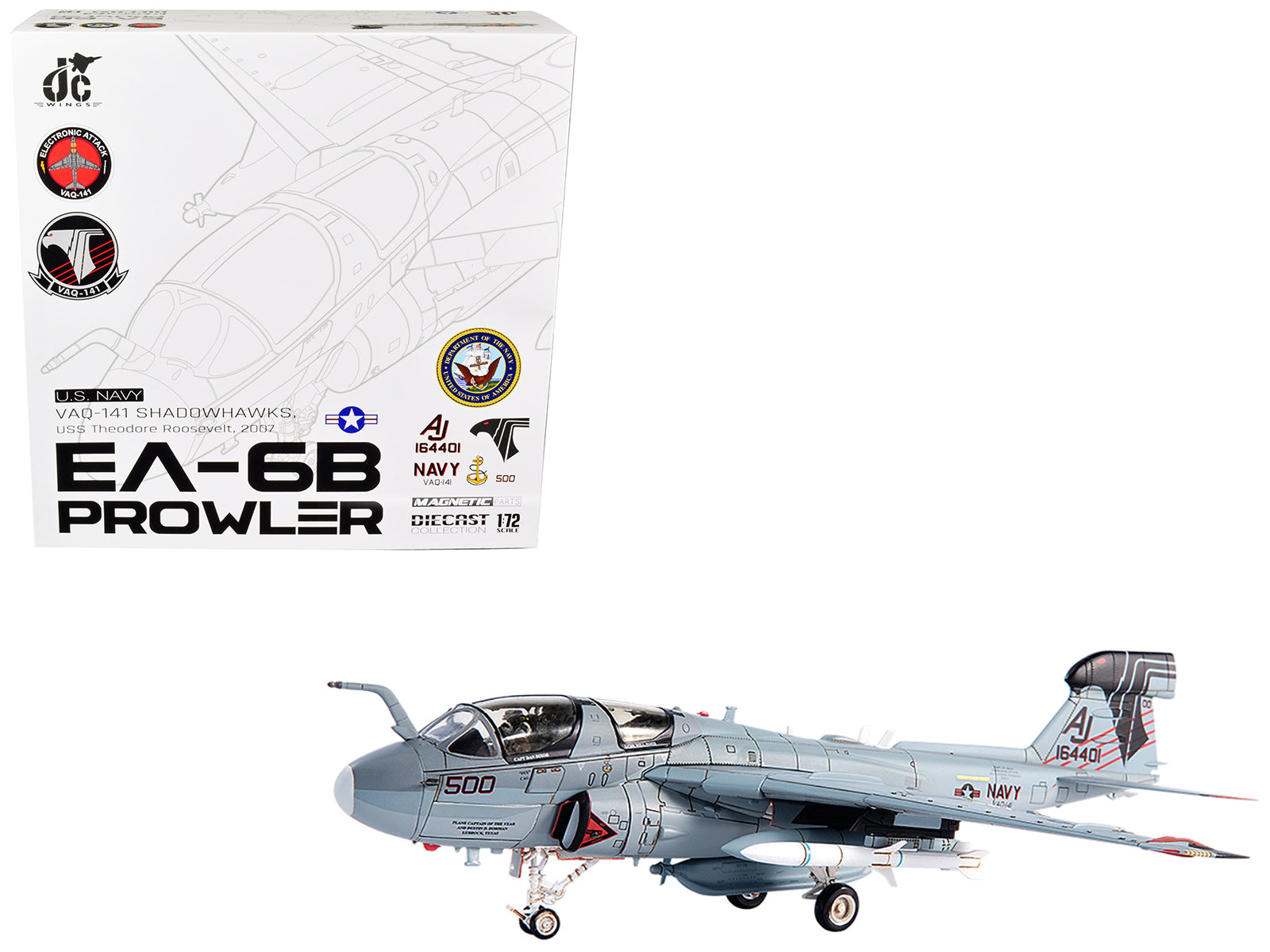 Grumman EA-6B Prowler War Plane "U.S. Navy VAQ-141 Shadowhawks USS ...