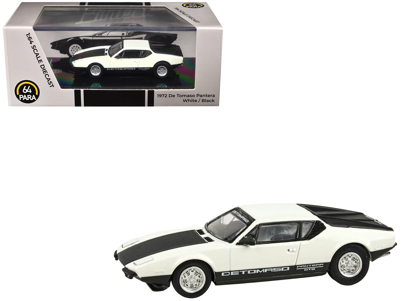 1972 De Tomaso Pantera White and Black 1/64 Diecast Model Car by ...