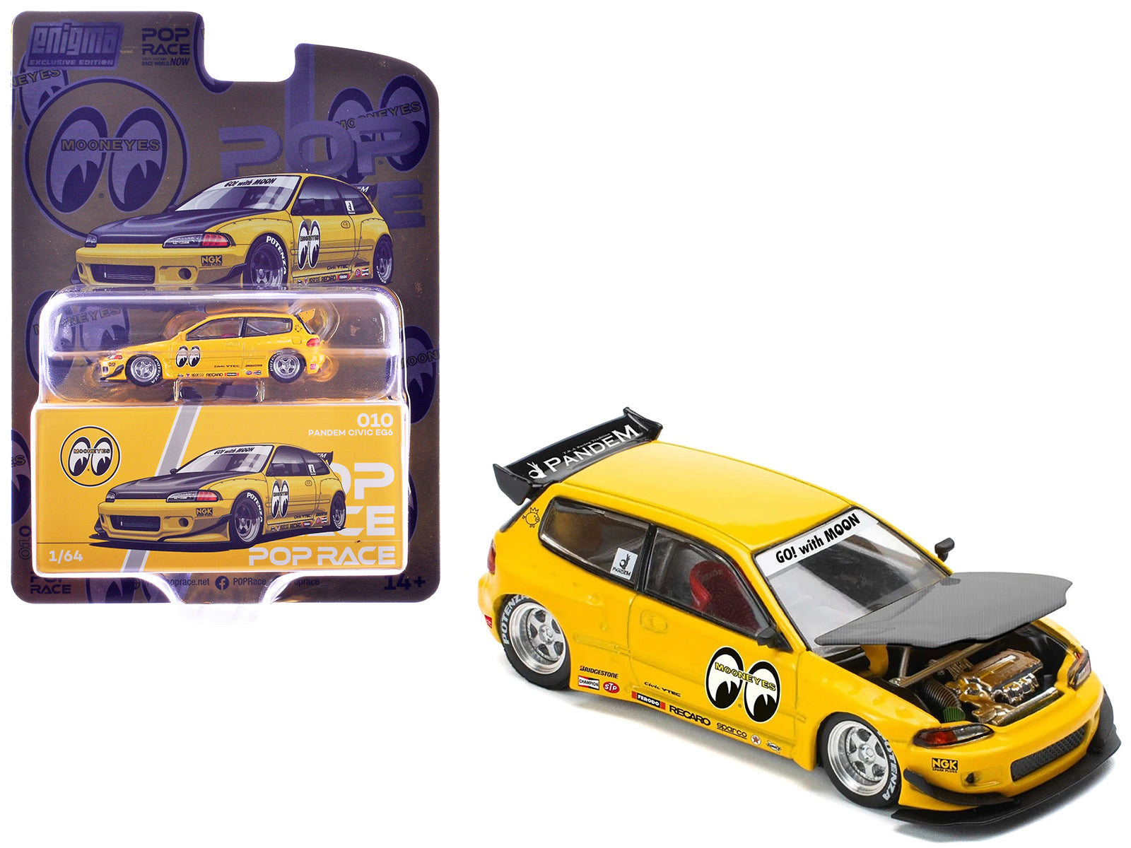 Pandem Civic EG6 RHD (Right Hand Drive) "Mooneyes" Yellow with Carbon ...