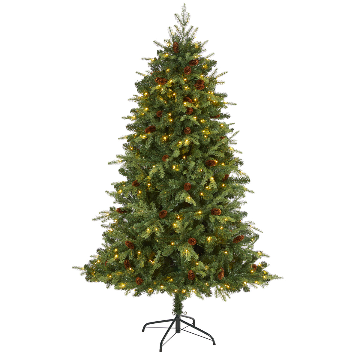 6' Wellington Spruce Christmas Tree w/300 Clear LEDs & Cones by Nearly ...