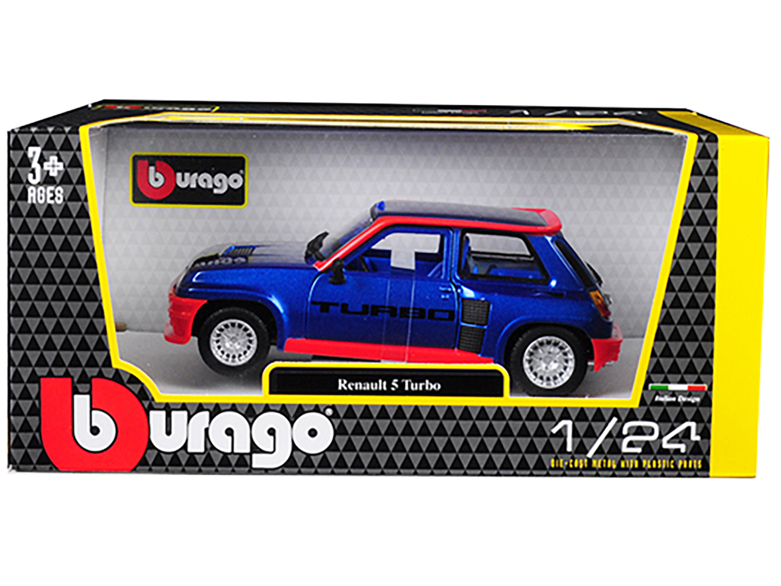 Renault 5 Turbo Metallic Blue with Red Accents 1/24 Diecast Model Car ...