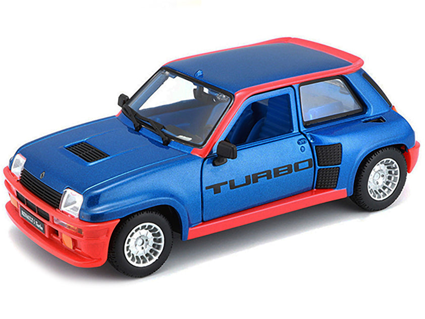 Renault 5 Turbo Metallic Blue with Red Accents 1/24 Diecast Model Car ...