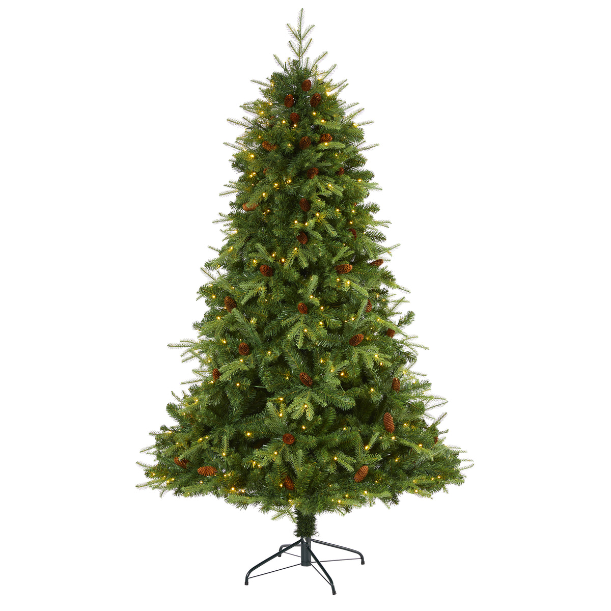 7' Wellington Spruce Christmas Tree w/300 Clear LEDs & Cones by Nearly ...